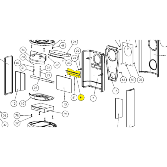 Morso 6100 Series Wood Stoves - Tertiary Rail (71610561) | Friendly Fires