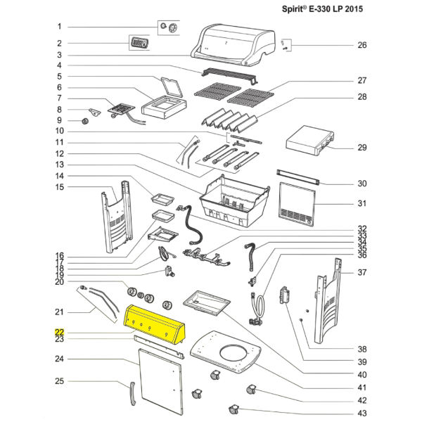 Weber Control Panel Assembly - Spirit (65522) | Friendly Fires