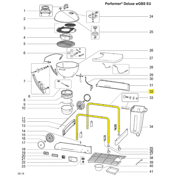 Weber U-Frame Assembly - Performer Deluxe/Black (70176) | Friendly Fires